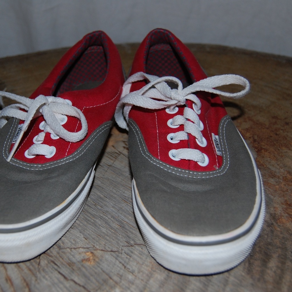 Gray And Red Vans - Gem